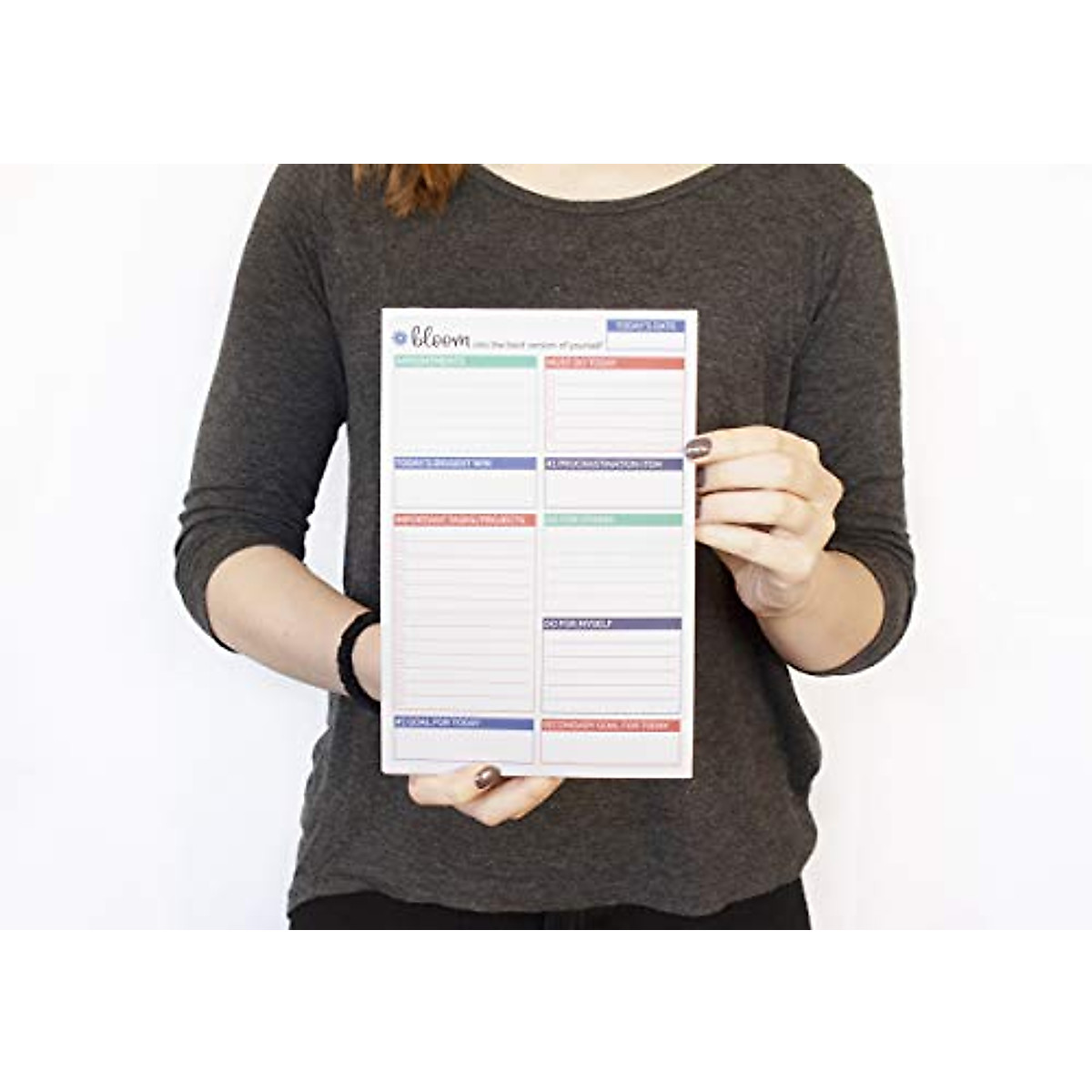 bloom daily planners Double Sided Daily Planning System Tear Off To Do Pad - Teal - 6" x 9"