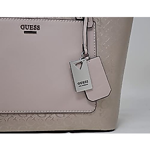 GUESS Women's Rose Dust Rose Gold Patent Logo Debossed Tote Bag Handbag Purse