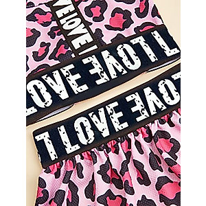 QWINEE 2pcs Leopard Letter Dog Tank Top and Dress Set Puppy Vest Shirt Skirt for Small Medium Dog Cat Kitten Leopard Pink XS