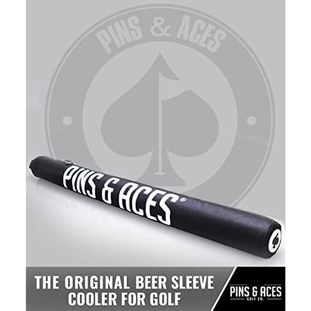 Pins & Aces Beer Sleeve 7-Can Insulated Cooler Sleeve - Stores Up to 7 Cans Discreetly in Your Golf Bag - Keeps Canned Beverages Cold While On The Golf Course - Fits in Most Golf Bags Styles & Types