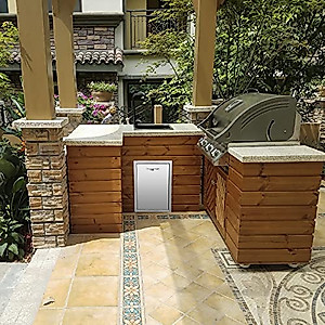 LMRSTOO Pull Out Trash Drawer Stainless Steel with 2 4.4 Gallon Trash Cans 19.7" D x 13.5" W x 19.3" H,Built-in Roll Out Outdoor/Indoor Kitchen BBQ Island Trash Bin Storage