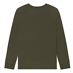 Champion Boys Long Sleeve Tee Shirt Kids Tops (Cargo Olive Outline, Large)