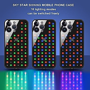 YOLOLAND iPhone 14 Pro Max Phone Case, RGB Led Luminous Phone Case, Starry Sky Shining, Colorful Flashes