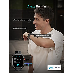 SKG R8 Military Smart Watches for Men (Answer/Make Call) Alexa Built-in, 1.8'' Rugged Bluetooth Tactical Smartwatch for Android iPhone, IP68 Waterproof Fitness Tracker Heart Rate Monitor, 2023 New