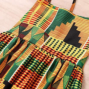 YOUNGER TREE African Baby Clothes Girl Dashiki Ankara Outfit Set (6-7 Years, Long Dress)