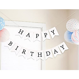 White Happy Birthday Banner - White Linen Banner , Birthday Party Banner Black , Best Birthday Gift , Black and White Birthday Banner , Birthday Party Drop Sign , Party Photo Backdrop