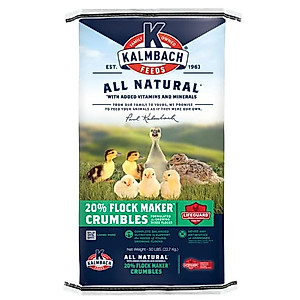 Kalmbach Feeds 20% Flock Maker Crumbles for Mixed Flocks of Poultry, 50 lb
