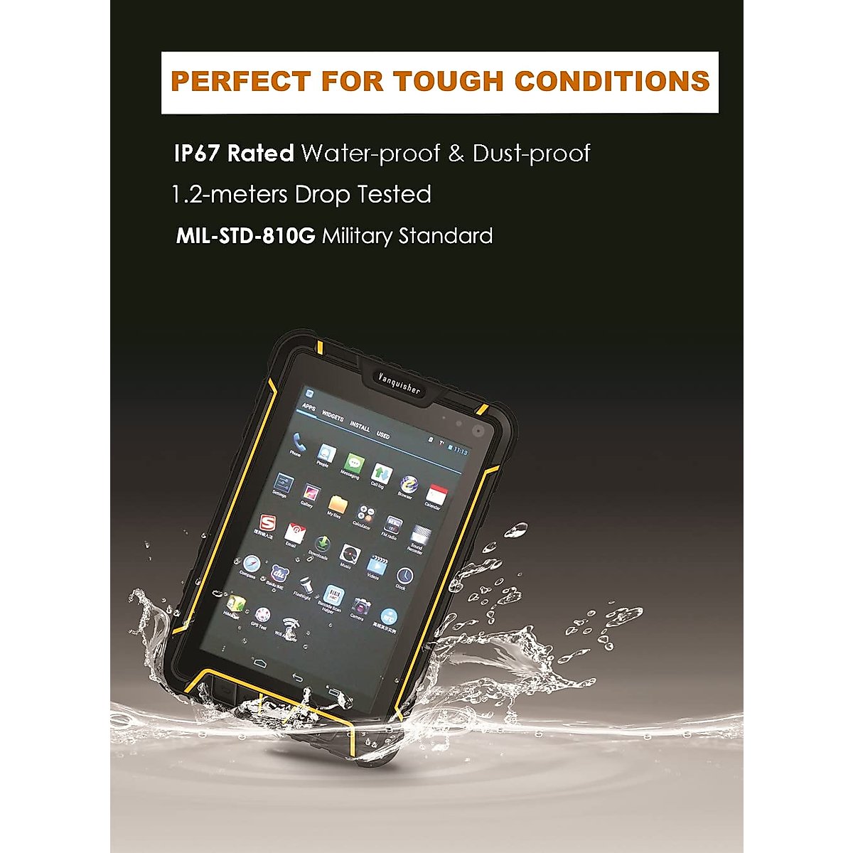 Rugged Enterprise Tablet with Barcode Scanner | Android 12 OS | 7-inch Big Touch Screen | with Honeywell N6603 2D Bar Code Reader Scan Engine, WiFi & 4G LTE, for Warehouse Inventory & Stock Control