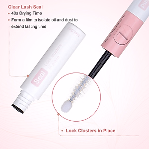 ALLOVE Lash Bond and Seal for Eyelash Extensions Cluster Lash Glue and Sealant for DIY Lash Extensions Strong Hold for 48-72 Hours Waterproof Lash Adhesive for Individual Lashes