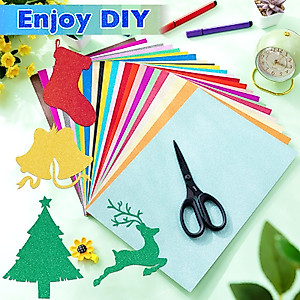 Zhanmai 400 Sheets Christmas Glitter Cardstock Paper Bulk, 11.7 x 8.3 Inch 250 GSM Sparkly Card Stock Paper for Crafts DIY Party Autumn Christmas Holiday Supplies(Multicolor)