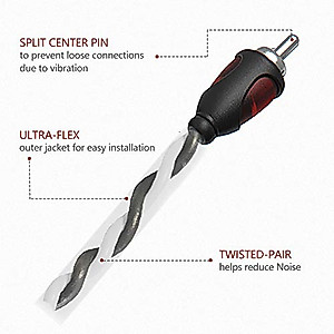 ROCKRIX 1ft RCA 1 Female to 2 Male Audio Speaker Y Adapter Splitter Cable (2 Pack)