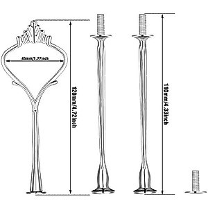 6 Sets Cake Stand Fittings Hardware Fittings Cake Tray Holder 3 Tiers Cake Stand Mold Crown for Resin Crafts DIY Making Cupcake Serving Stand Decoration (Black, Gold, Silver)