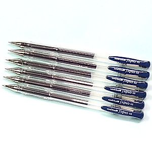 Uni-ball Signo Standard Gel Ink Ballpoint Pen UM-100 (UM100.64), Blue Black, 0.5mm, 6 pens per Pack (Japan Import) [Komainu-Dou Original Package]