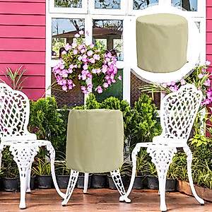Yardwe Round Patio Table Cover Furniture Cover Outdoor Coffee Table Covers Tea Table Covers, 17.6 x 18.4 Inches