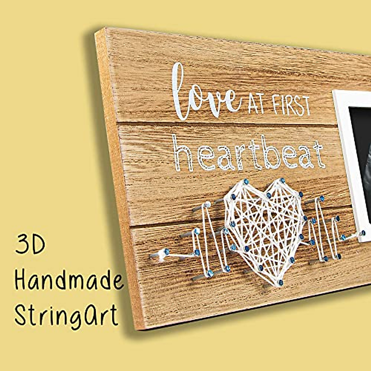 VILIGHT New Mom Gifts - Pregnancy Announcements Ideas Baby Gender Reveal Gifts - Love At First Heartbeat Sonogram Picture Frame for Standard 4" x 3" Ultrasound Photo