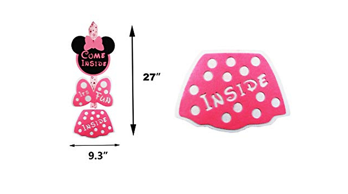 Minnie Mouse Door Sign for Girl's Birthday Party Decorations
