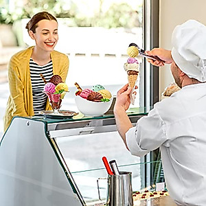 Ice Cream Scoop Stainless Steel Ice Cream Scooper Metal Ice Cream Scoops with Trigger, Perfect for Frozen Yogurt, Gelatos, Sundaes (Medium Silver) (silver style 1) (Silver)