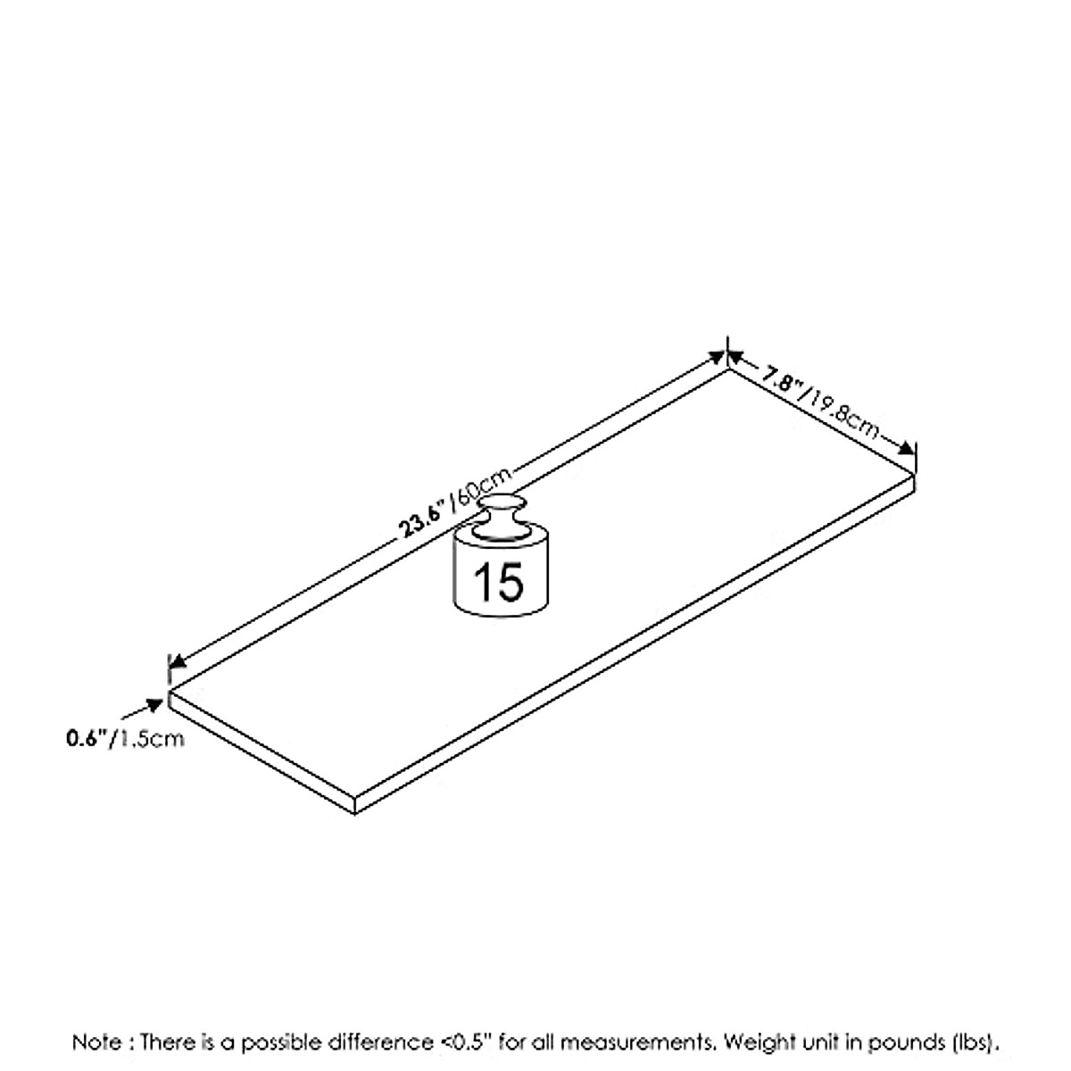 Furinno Rossi 23-Inch Wall Mounted Floating Display Shelves, Espresso, Set of 2