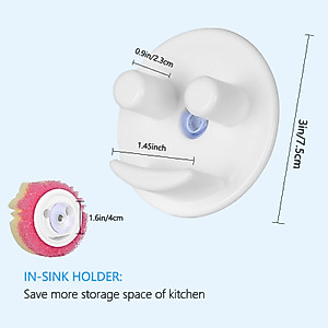 Sponge Holder, Sink Caddy for Scrub Sponges with Suction Cup Installation, Kitchen/Bathroom Sink Sponge Storage, Self Draining, Dishwasher Safe for Holding Smiley Sponges (Sponges Not Included),1pcs