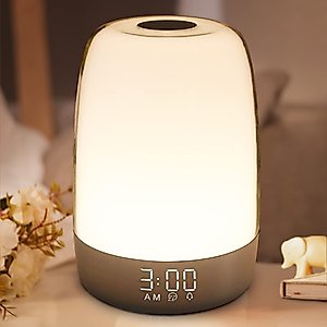 Firacer Touch Wake Up Night Light, Sunrise Alarm Clock, RGB Color Dimmable Small Beside Lamps for Bedrooms, Warm White Light with Sleep Aid Snooze Timer, for Kids, Friends Gift