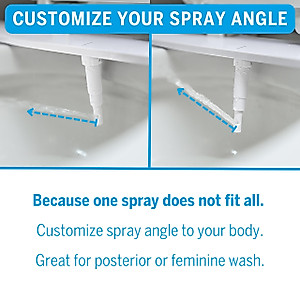Waterpik BeWell Bidet Attachment BDT-001 Non-Electric Water Spray Angle and Adjustable Pressure, Self-Cleaning, Easy DIY Installation Toilet Seat Sprayer, White
