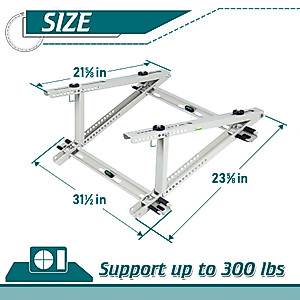 Daisypower Mini Split Roof Mount Bracket for Ductless Mini Split Air Conditioner Heat Pump Systems,Outdoor Adjustable Angle Rooftop Mounting Bracket Support Up to 7000-24000 Btu Condenser.