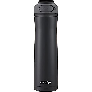 Contigo Cortland Chill 2.0 Stainless Steel Insulated Water Bottle, 24 oz, Licorice - Autoseal Spill-Proof Lid Great for On the Go - Keep Drinks Hot/Cold - Fits Most Cup Holders - Includes Carry Handle