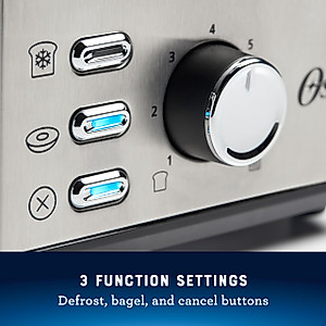 Oster 2-Slice Toaster with Extra Wide Slots, Stainless Steel