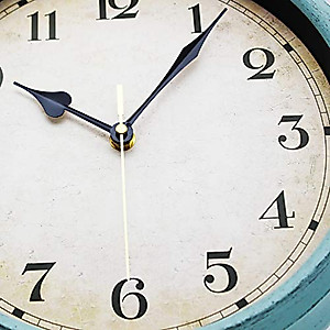 Filly Wink Wall Clock,11 inch Retro Wall Clocks Battery Operated,Silent Non Ticking Classic Quartz Clocks,Decorative Home Living Room Bedroom Office School(Teal)