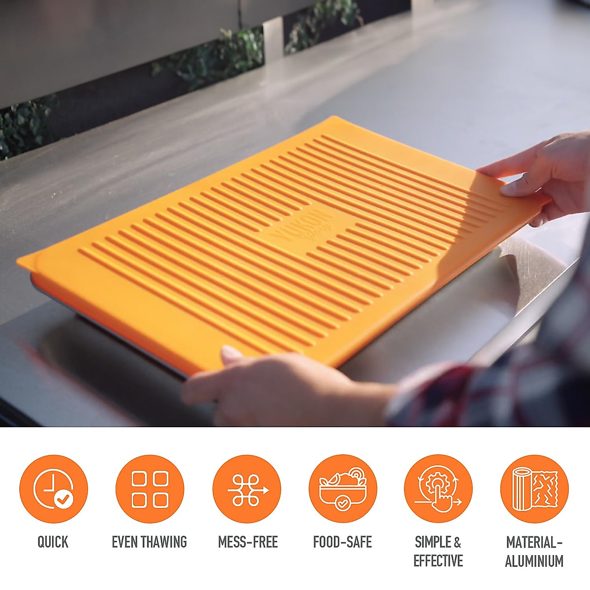 PREP ‘N Serve Premium Set™ - Plastic Container with Lid for Marinades, Stainless Steel Serving Tray, Aluminum Defrosting Tray, and a Plastic Cutting Board - The Ultimate BBQ Food Prep Utensil Set