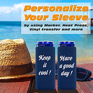 QualityPerfection Magnetic Slim Can Cooler Sleeve, Beer/Energy Magnet Tall 12 oz Skinny size Neoprene 4mm Thickness (2, Hot Pink)