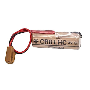 BAOBUTE 5Pcs 2600mAh CR8.LHC 17450 Battery for Fuji Battery Memory Backup Power Source Water Meters Battery with Brown Plug