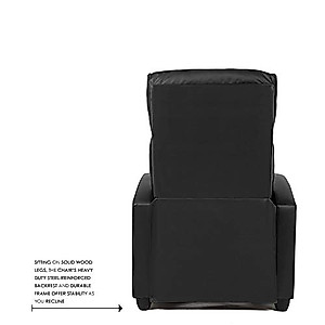 FDW Wingback Recliner Chair Leather Single Modern Sofa Home Theater Seating for Living Room,Black