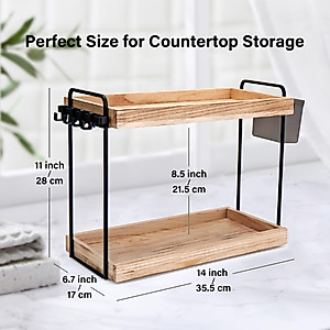 WILLKOMMEN 2-Tier Bathroom Counter Organizer, Wood Vanity Counter Shelf, Organizer Countertop for Skincare, Makeup Organizer, Bathroom Organizers and Storage for Kitchen- Original Style