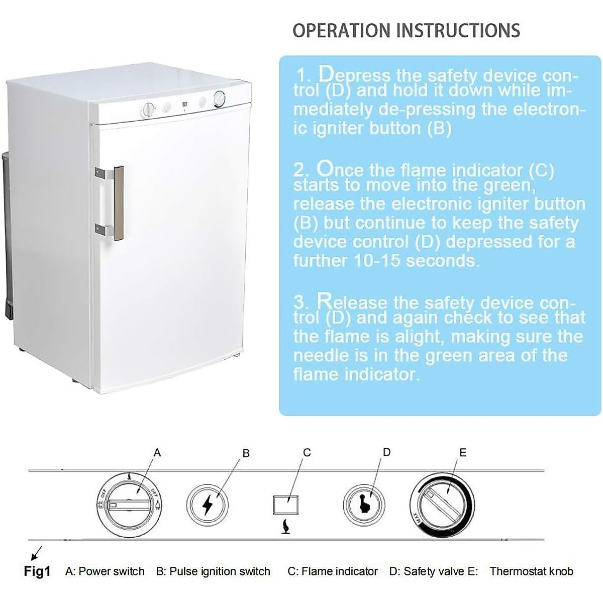 SMETA Propane Refrigerator RV 3 way Off Grid Camper Fridge Outdoor Refrigerator for Patio 12V/110V/Gas LPG, No Noise, Solar Fridge for RV Garage, Single Door, 3.5 Cu.Ft, White
