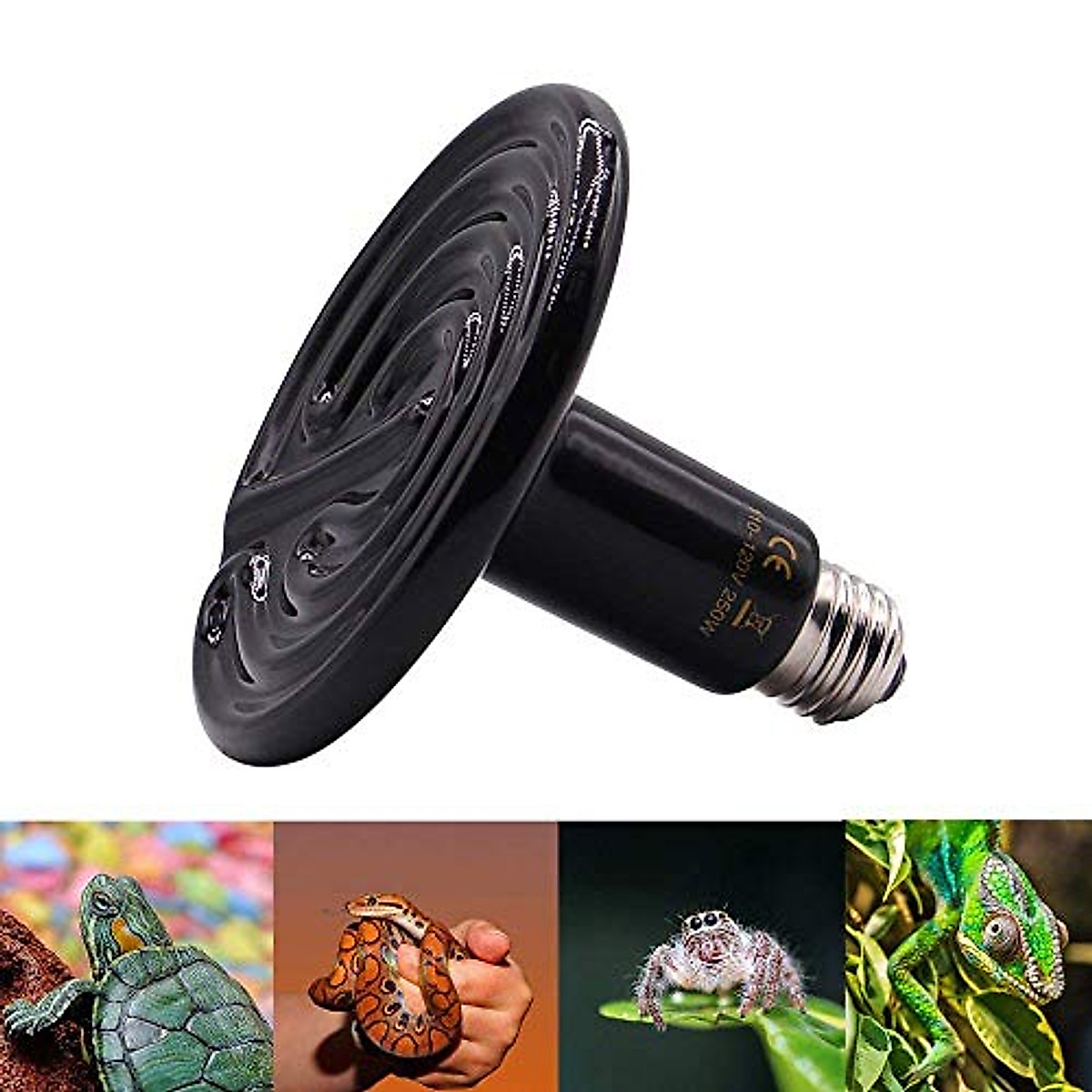 Forfuture-go 250W Reptile Heat Lamp Pet Infrared Ceramic Heater Emitter Appliances Lamp