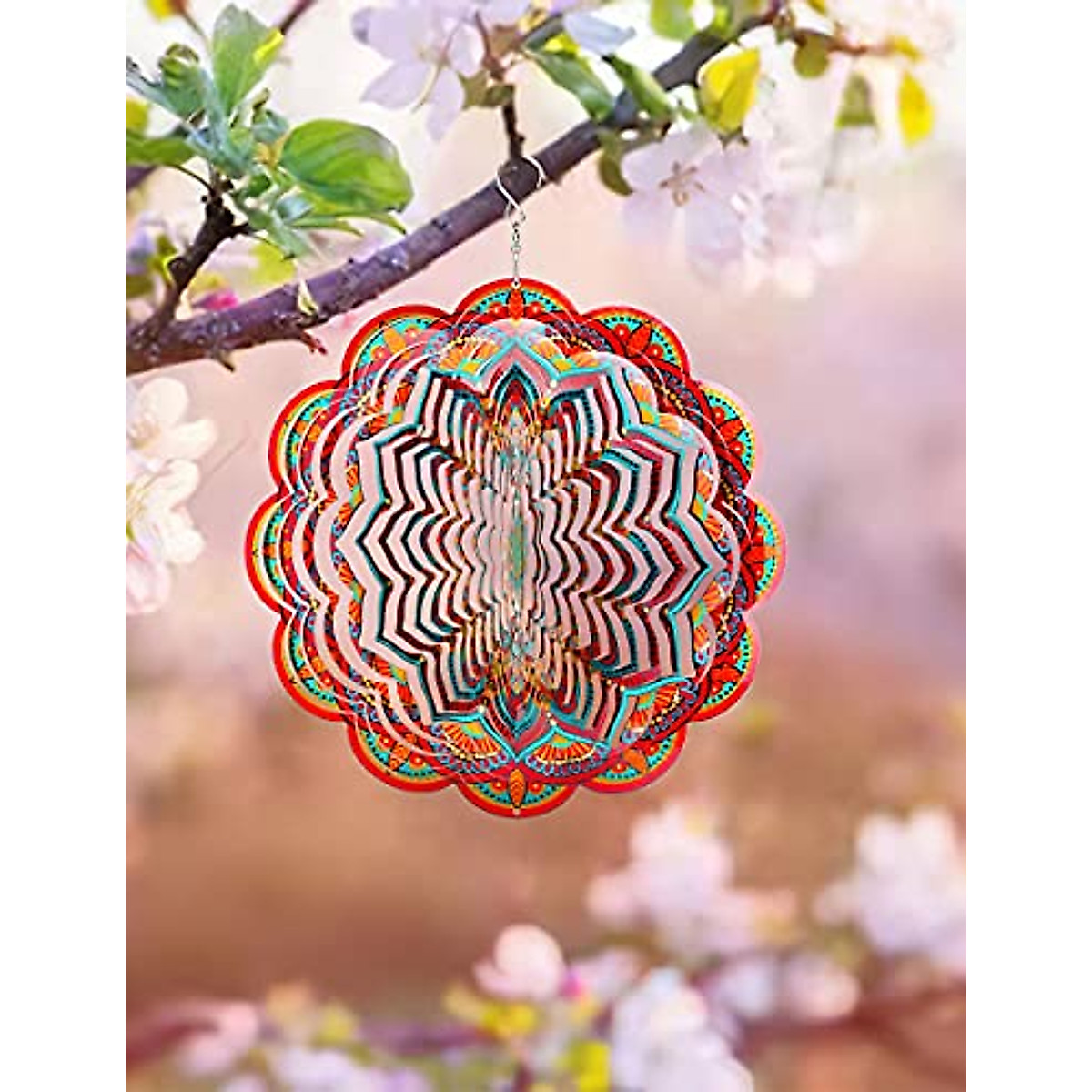 Canodoky Mandala Wind Spinner, Vibrant Color Mandala 3D Wind Spinners for Yard and Garden | 12 Inch Hanging Wind Spinners for Indoor Outdoor Wind & Sun Catches