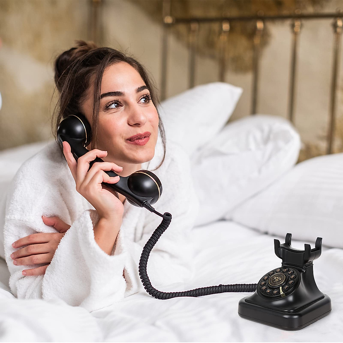 Sentno Retro Landline Telephone - Vintage Black Dial Phone