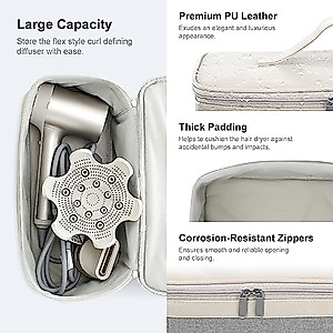 LANMU Carrying Case Compatible with Shark/Dyson Hair Dryer, Travel Bag Pouch Organizer for Airwrap/Flexstyle Styler Attachments