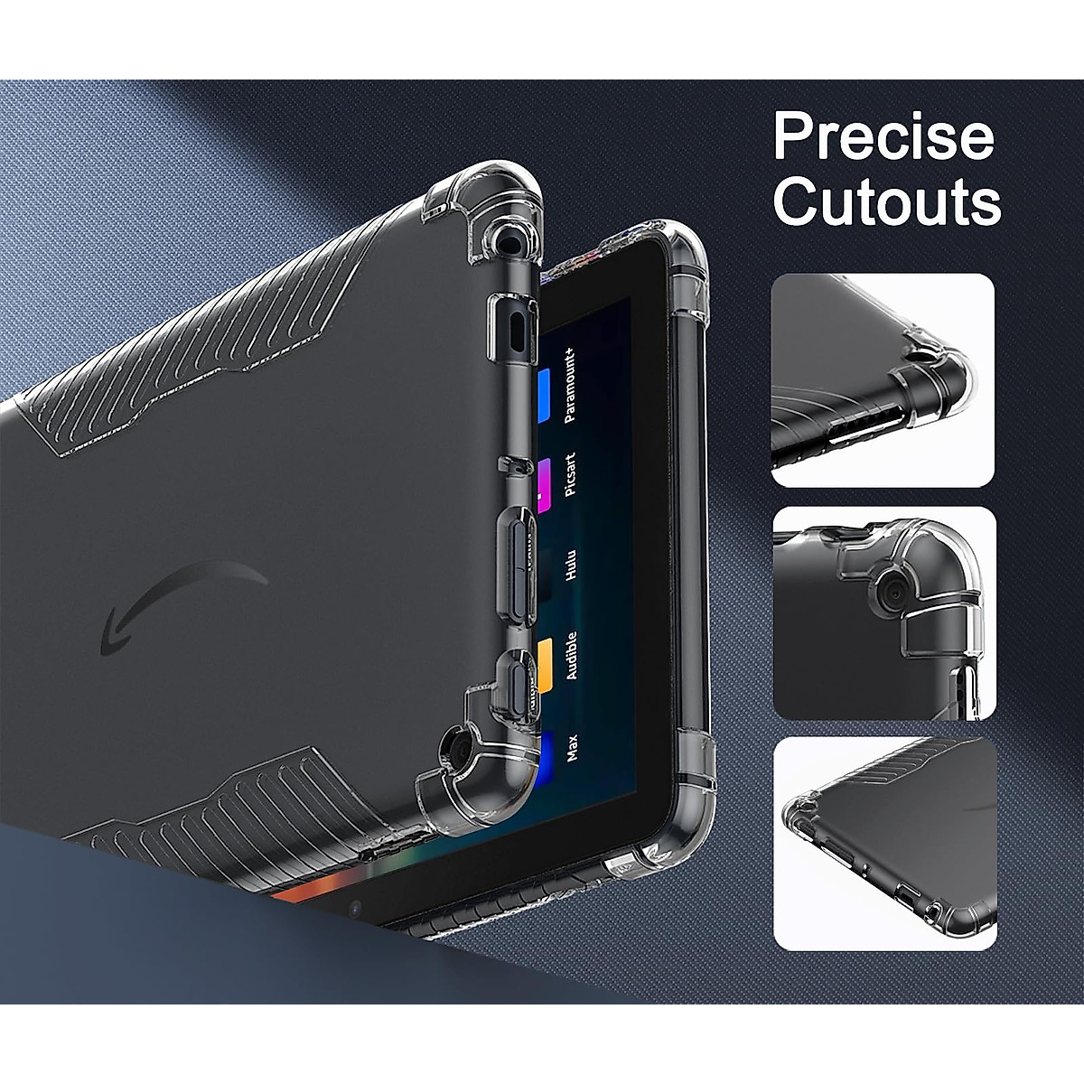 MoKo Case for All-New Amazon Kindle Fire HD 8 & 8 Plus Tablet (12th Generation-2024/2022 Release) 8", Ultra Clear Soft Flexible Transparent TPU Skin Bumper Back Cover Shell, Clear