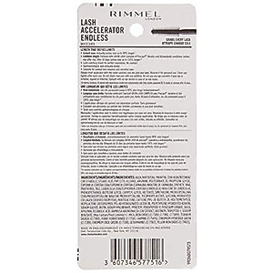 Rimmel London Lash Accelerator Endless Volume Mascara, Micro-Fiber Formula, No Clumps, Grow-Lash Complex, 003, Extreme Black, 0.33 oz