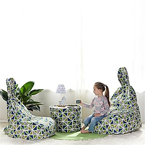 DAUTAI Bean Bag Chair for Kids, Fluffy Lazy Sofa, Breathable Fabric Sturdy Durable Colourfast Bunny Shape, for Organizing Children Plush Toys (No Filler),Pink,M