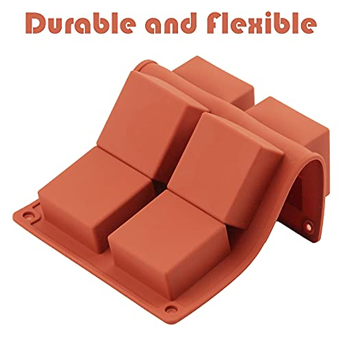 Ocmoiy 3Pcs Silicone Brownie Pan 2" x 2" x 1" Square Chocolate Baking Molds for Brownie Bites, Muffins, Fudges, Truffles, Keto Fat Bombs