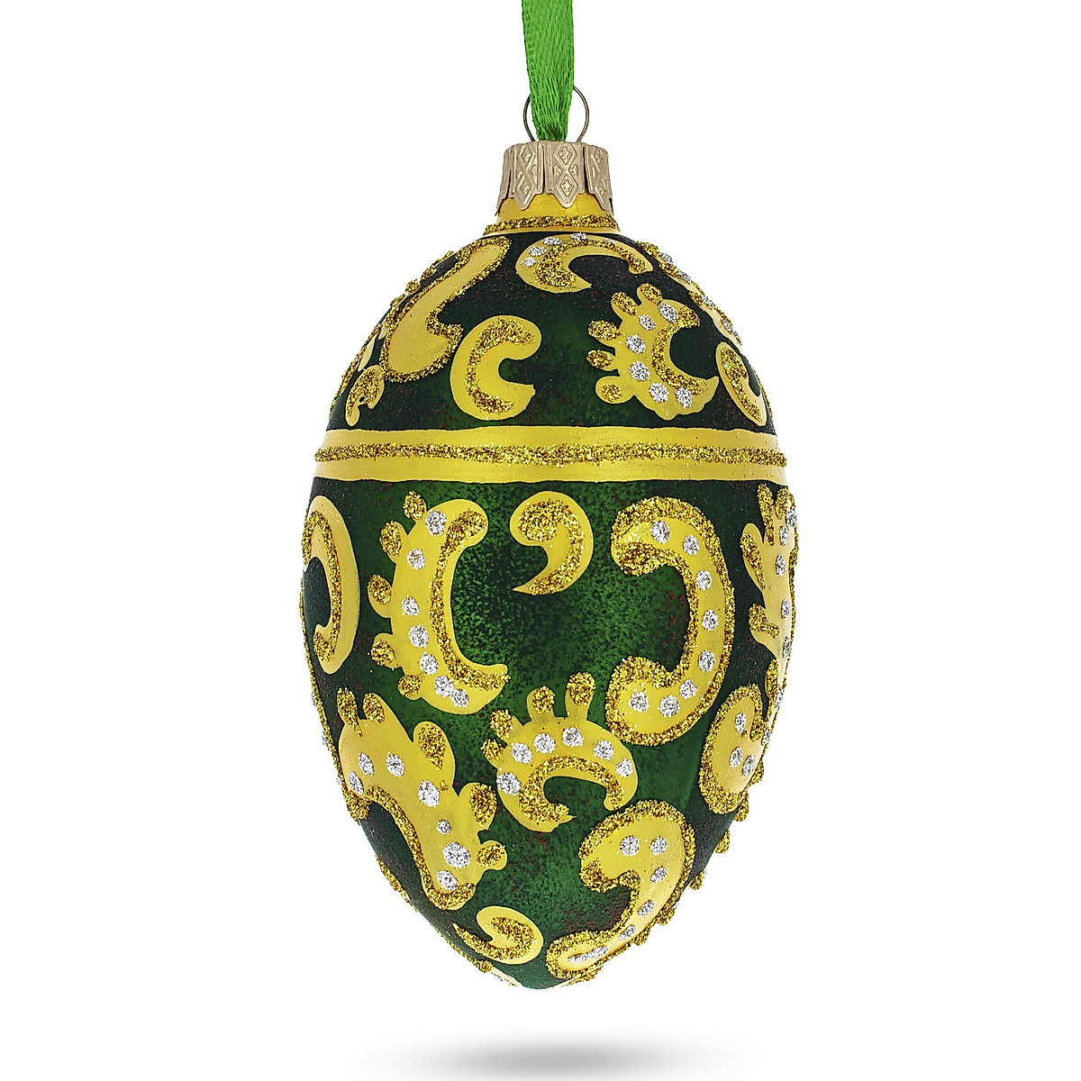 1891 Memory of Azov Royal Glass Egg Ornament 4 Inches
