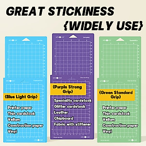 HTVRONT Cutting Mat for Cricut Joy Machine, 6 Pack Cutting Mats (3 Pcs 4.5X12in & 3 Pcs 4.5X6.5in), Variety Adhesive Cutting Mats Replacement Accessories for Cricut Joy Accessories