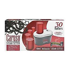 CARUSO IONIC 30 Piece Molecular Steam Hairsetter/Hot Rollers | 5 Size Rollers, Conditions as it Curls