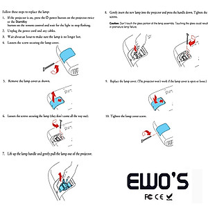 EWO'S ELP78 Replacement Lamp Bulb for Epson ELPLP78 ELPLP88 PowerLite Home Cinema 2030 2040 2045 2000 730HD 740HD 725HD VS230 VS330 VS335W EX3220 EX6220 EX7220 EX7230 EX7235 EX5220 EX3240 Projectors