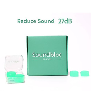 Aurora Silicone Ear Plugs Soundbloc™- 6 Pairs Quiet Ear Plugs for Sleep Moldable Ear Plugs Custom Ear Plug Ear Plugs for Noise Reduction Reusable Soft Silicone Earplugs The Earplug for Sleep Size S/M
