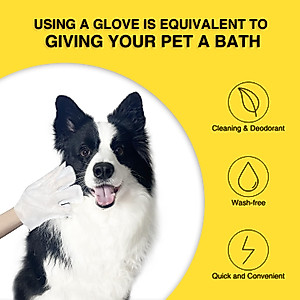 Dog Wipes Cleaning，Aloe Nourish Pet Wipes Gloves，Dry Wash Shower Wipes Grooming for Dogs Cats Puppy, Ears Face Paws Butt Cleaning Gloves
