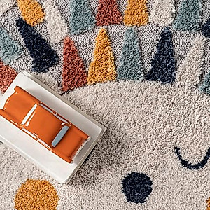 nuLOOM Amiah Graphic 4x6 Area Rug for Living Room Bedroom Dining Room Nursery Kitchen, Multicolor